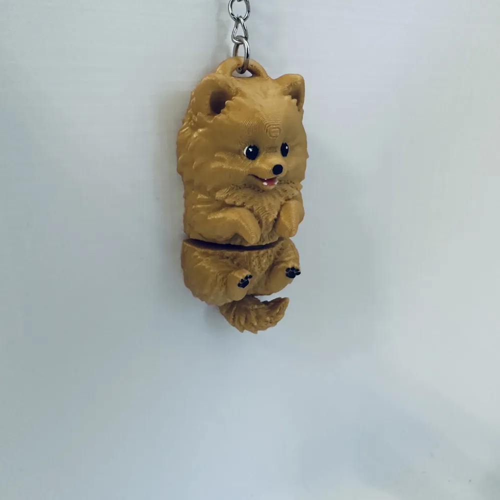 Sweet Flexi Pomeranian keychain - Free 3D Print Model - MakerWorld