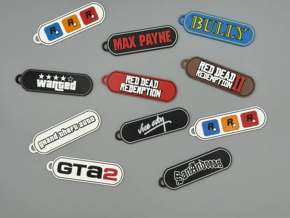 Rockstar Game Keychain Collection by RetroGameMaker MakerWorld ...