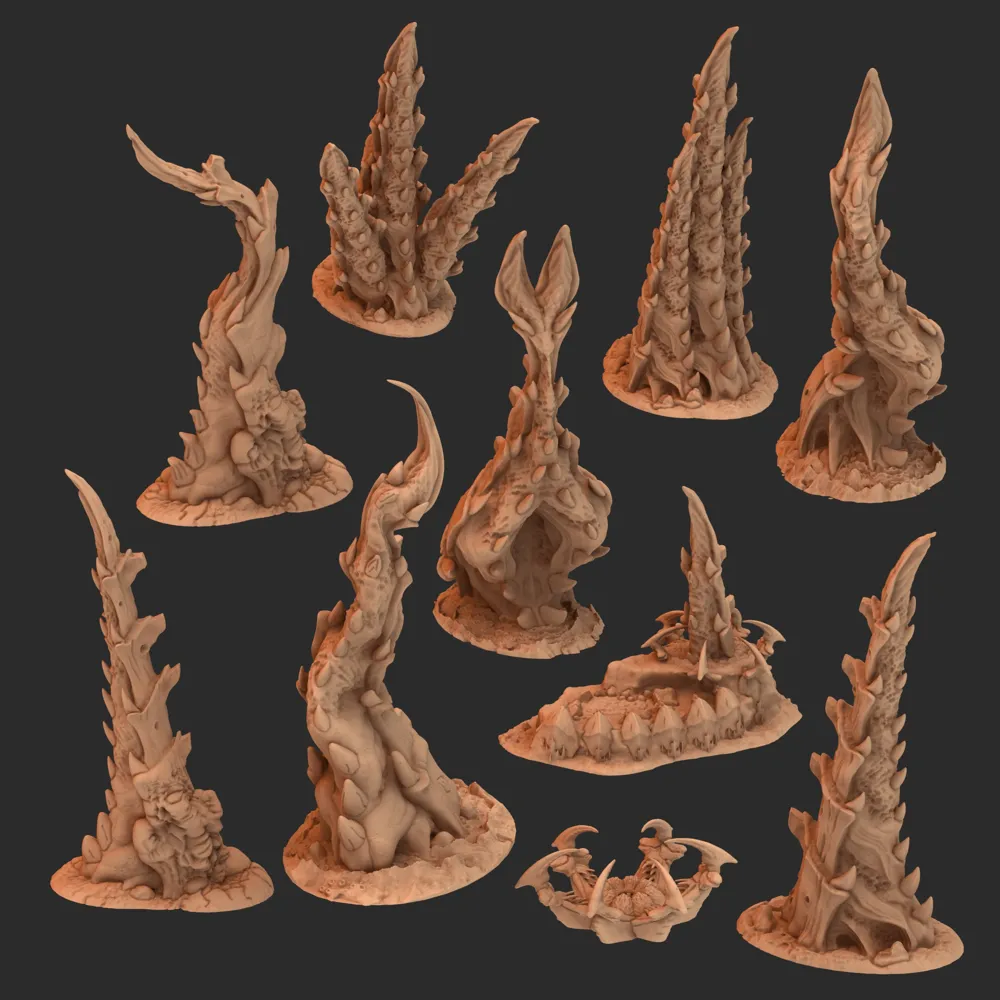Wargame Alien Terrain for Grimdark - Free 3D Print Model - MakerWorld