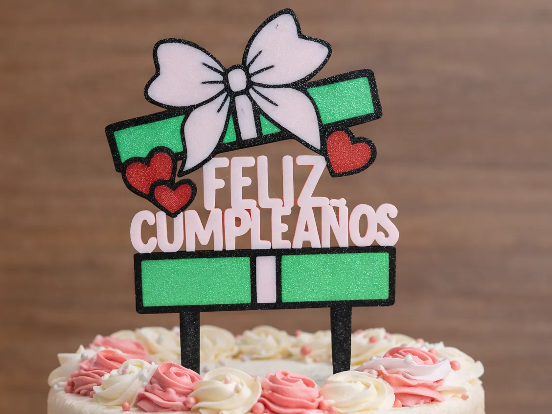 cake topper Happy Birthday - Free 3D Print Model - MakerWorld