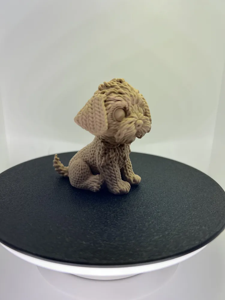 Knit Puppy with a Scruffy Head - Cute - Free 3D Print Model - MakerWorld