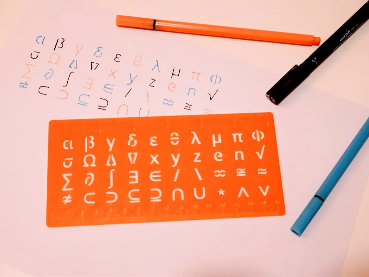 Ruler with stencil (Math) - Free 3D Print Model - MakerWorld