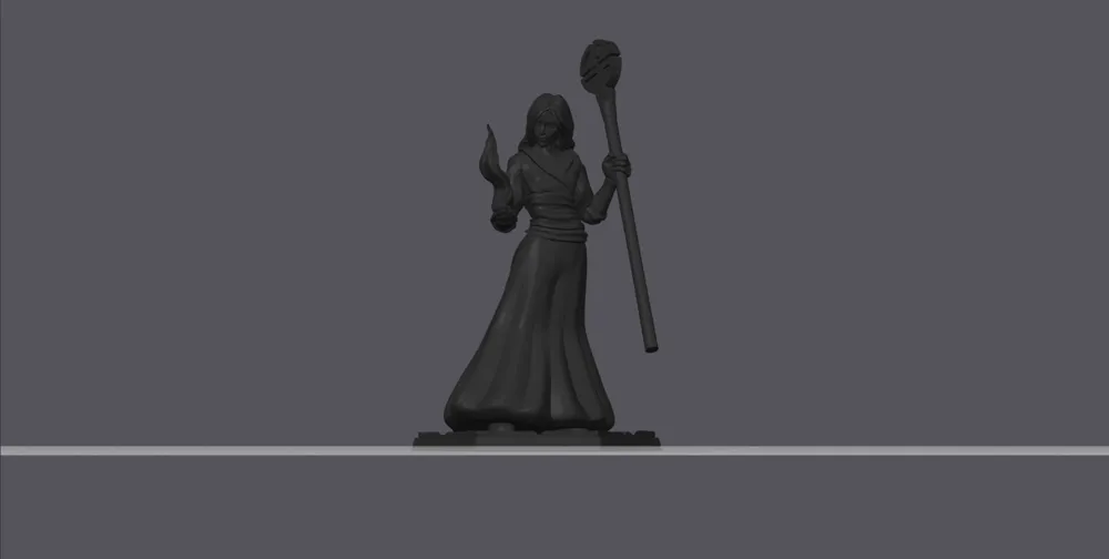 Tabletop Fire Mage Figurine by KarrPG - MakerWorld