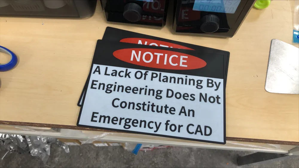 Sign - Warning - A Lack of Planning by Engineering - Free 3D Print ...