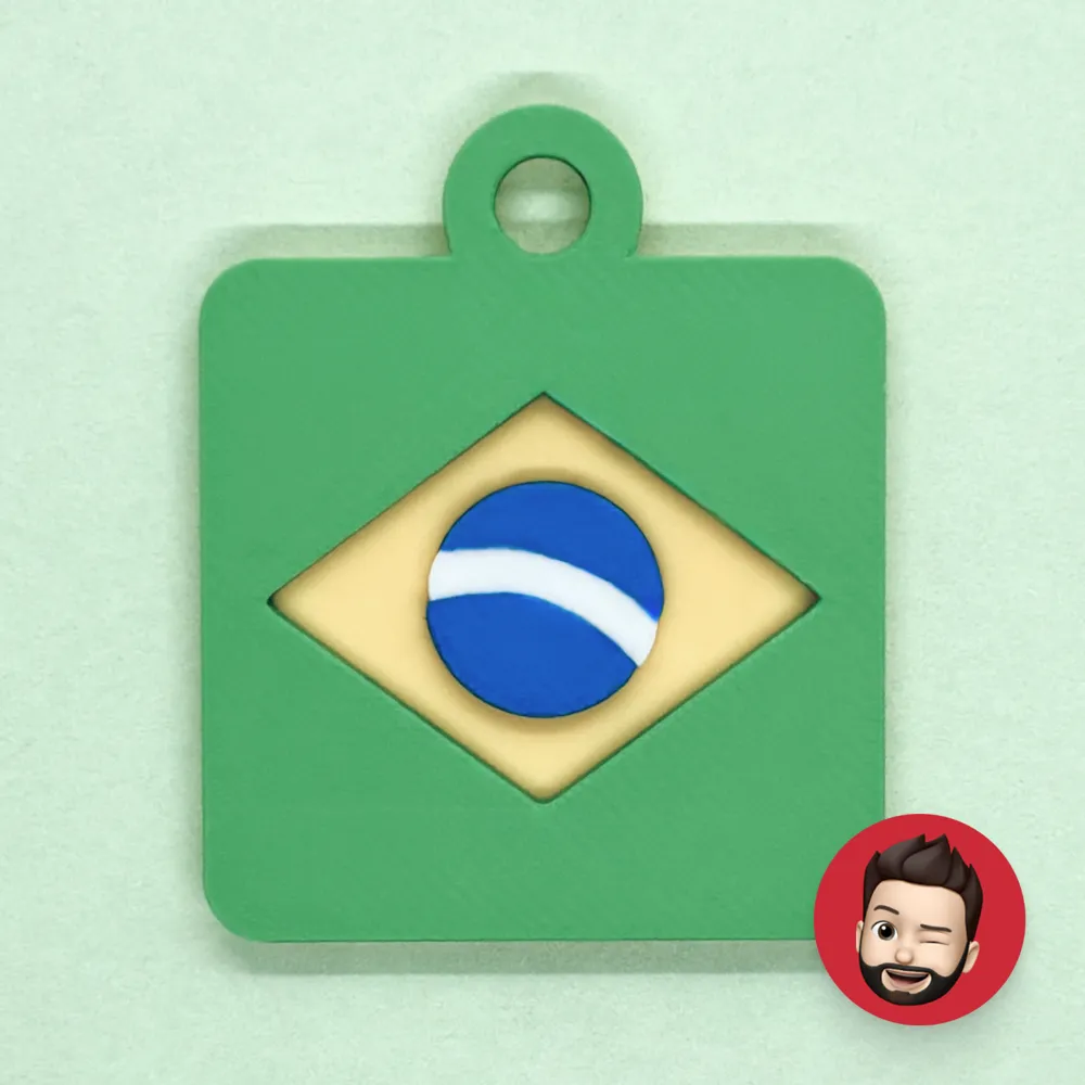 Flags Brazil keychain by nicodeimos - MakerWorld