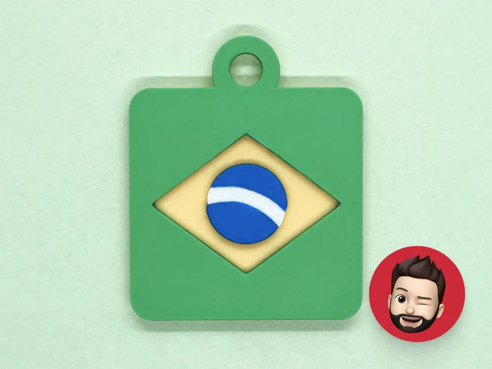 Flags Brazil keychain by nicodeimos - MakerWorld