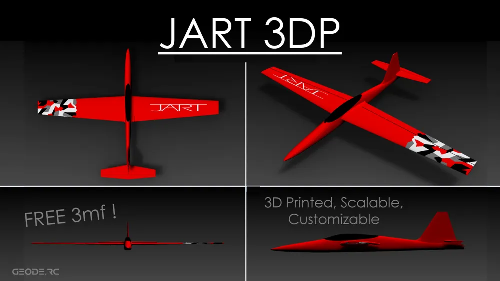 Jart 3DP - A Scalable, Customizable 3DP Sailplane by geode.rc ...