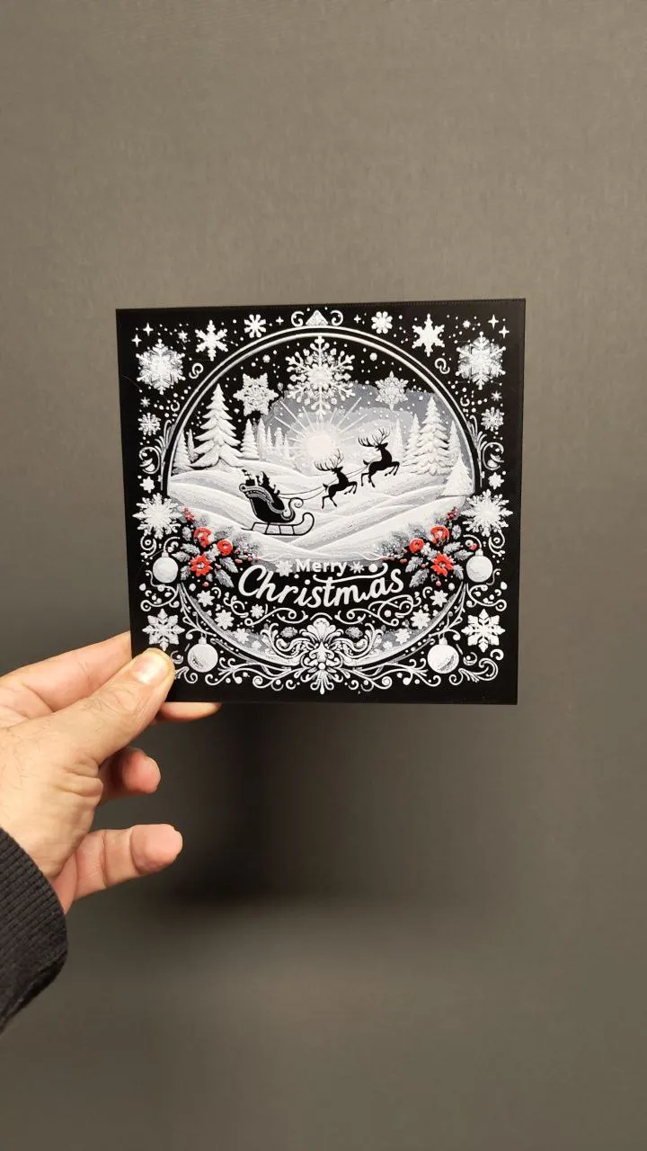 Christmas landscape with santa hueforge by Reybrond - MakerWorld