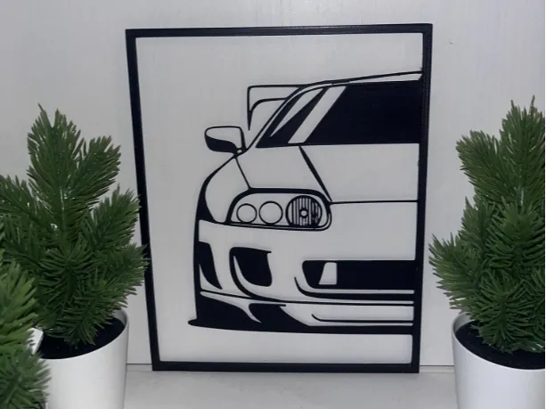 Toyota Supra 2d art - Free 3D Print Model - MakerWorld