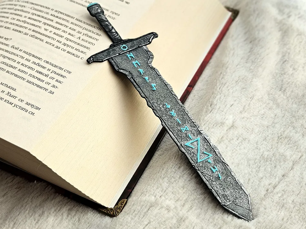 Runic Blade - Viking Sword Bookmark - Free 3D Print Model - MakerWorld