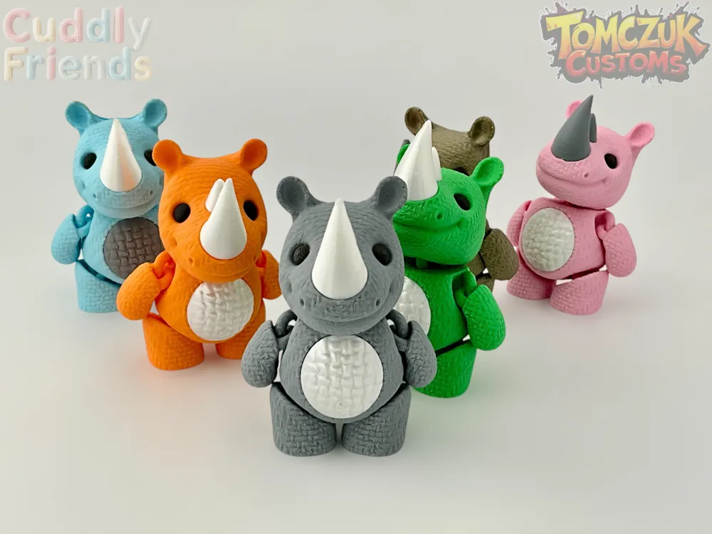 Cuddly Friends: Wooly The Rhino - Free 3D Print Model - MakerWorld