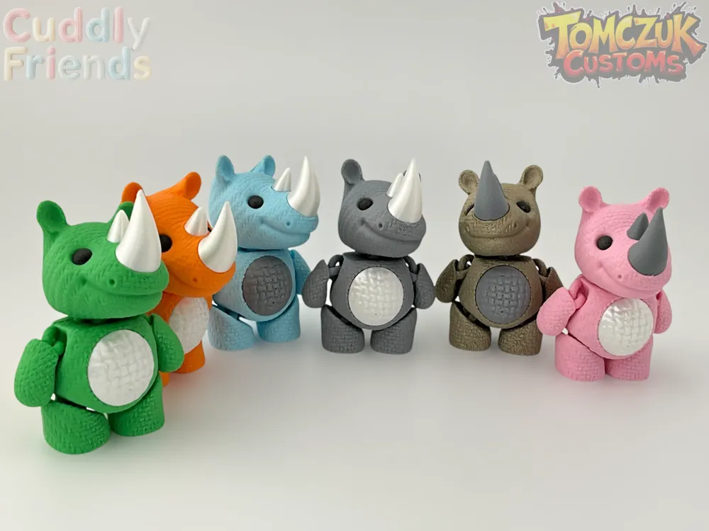 Cuddly Friends: Wooly The Rhino - Free 3D Print Model - MakerWorld