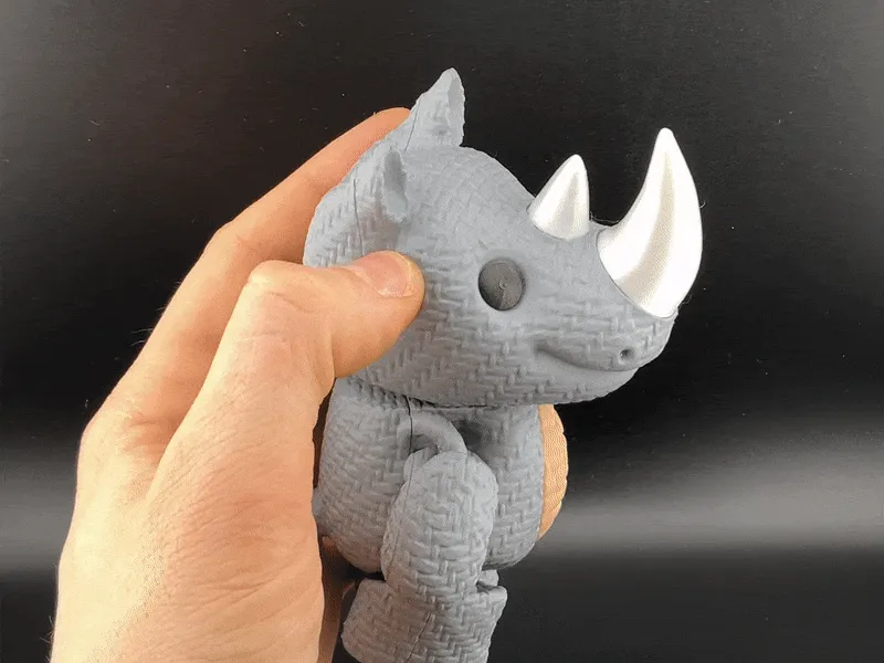 Cuddly Friends: Wooly The Rhino - Free 3D Print Model - MakerWorld