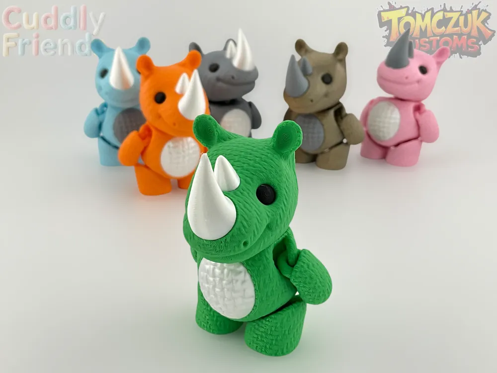 Cuddly Friends: Wooly The Rhino - Free 3D Print Model - MakerWorld
