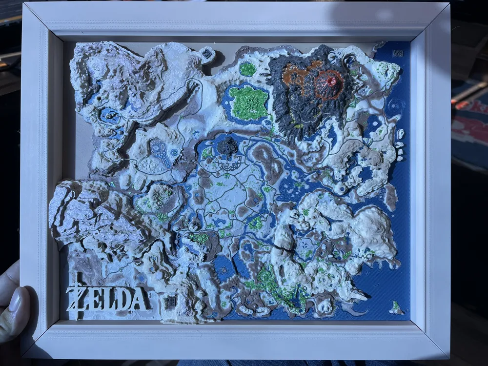 Zelda BoTW Hi Res Topographical Map (6 Color) - Free 3D Print Model ...