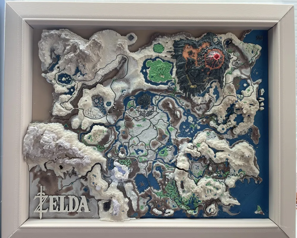 Zelda BoTW Hi Res Topographical Map (6 Color) - Free 3D Print Model ...