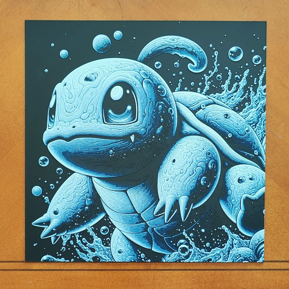 Squirtle Hueforge - Pokemon by Sarge MakerWorld: Download Free 3D Models