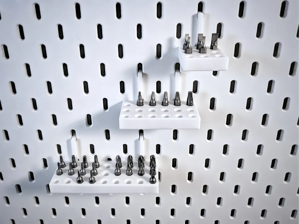 Waffle - Modular 1/4" Bit Holder for Ikea Skadis - Free 3D Print Model ...