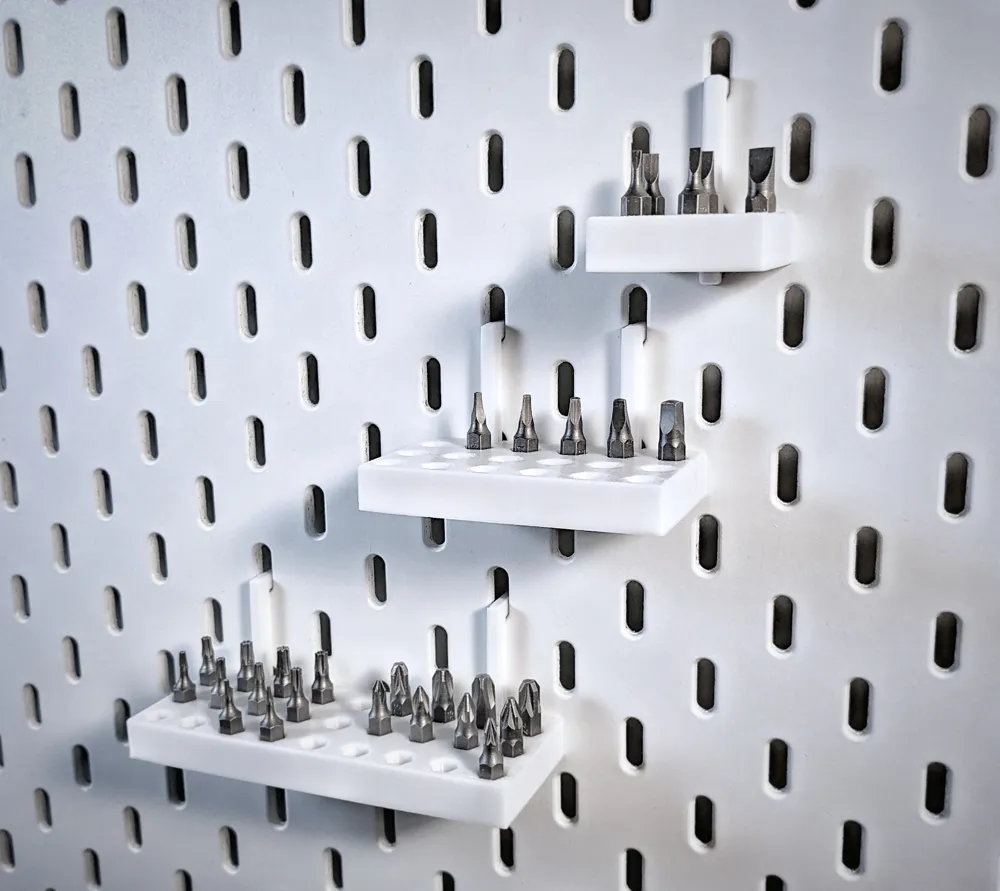 Waffle - Modular 1/4" Bit Holder for Ikea Skadis - Free 3D Print Model ...