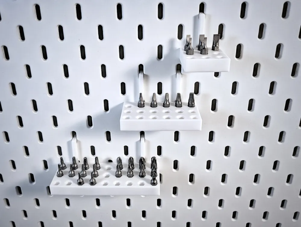 Waffle - Modular 1/4" Bit Holder for Ikea Skadis - Free 3D Print Model ...