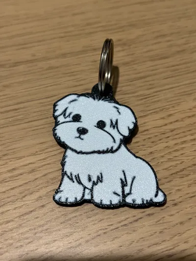 Cute Maltese dog keychain - Maltese Dog Keychain by 3Dingo - MakerWorld