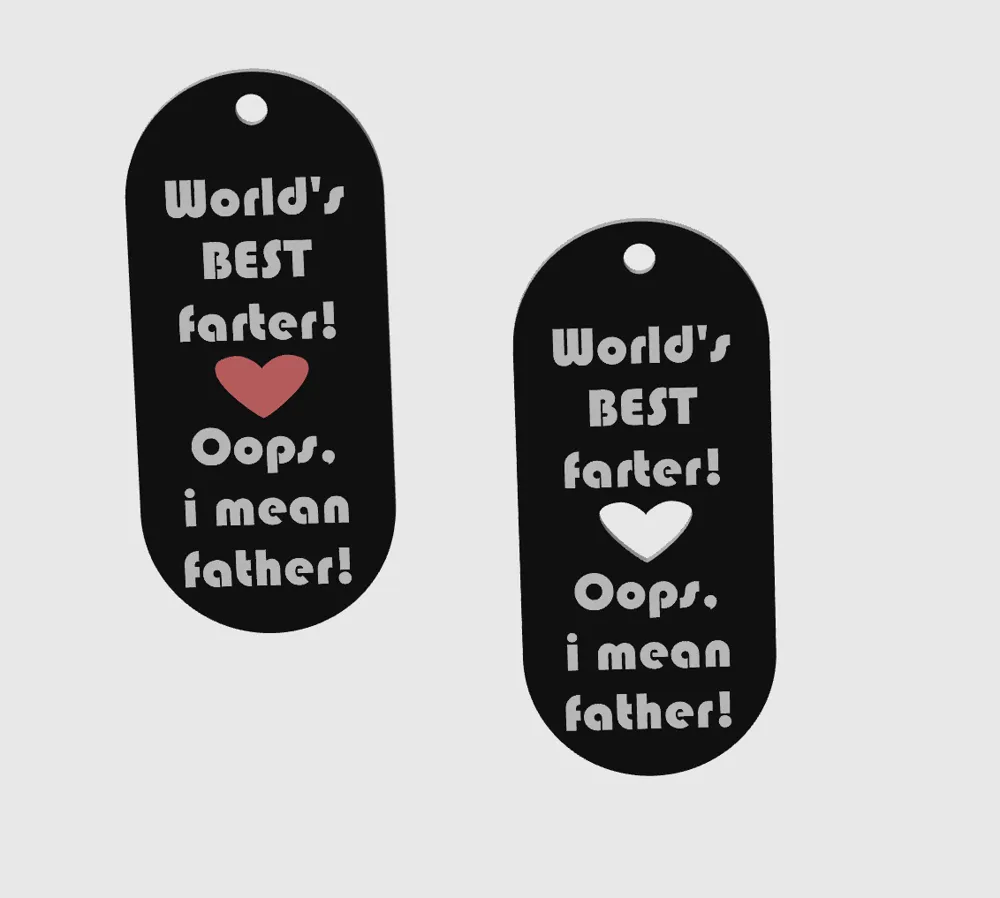Best farter / father key chain (two versions) - Free 3D Print Model ...