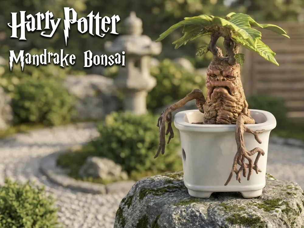 Harry Potter Mandrake Bonsai | Alraune - Free 3D Print Model - MakerWorld