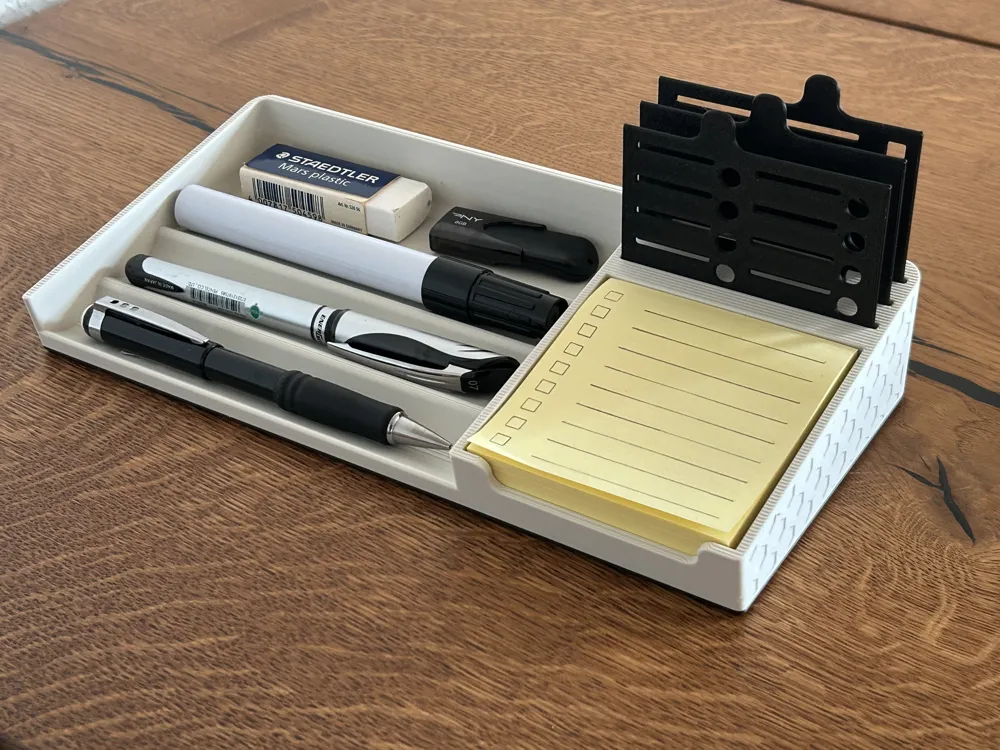Desk Organizer with Post-it Templates - Free 3D Print Model - MakerWorld