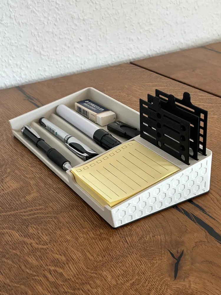 Desk Organizer with Post-it Templates - Free 3D Print Model - MakerWorld