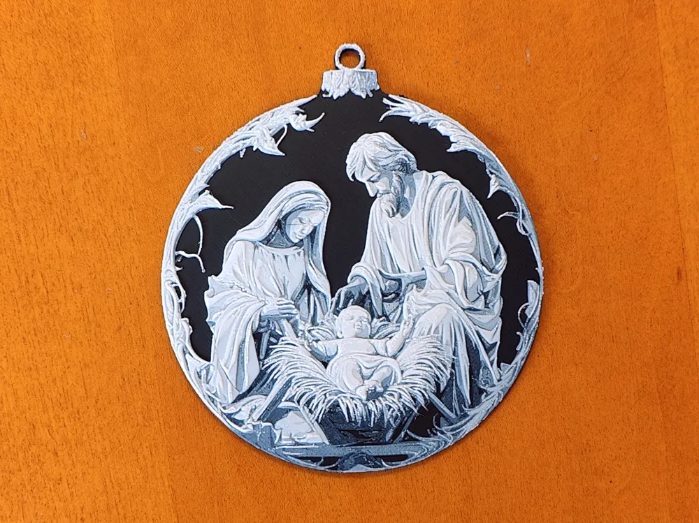 Nativity Christmas Tree Ornament Bauble Decoration - Free 3D Print ...