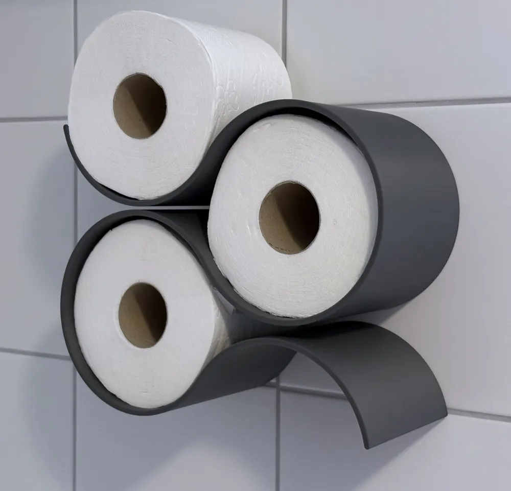 Minimalistic Toilet Paper Holder (3 Rolls) - Free 3D Print Model ...