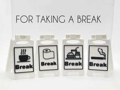 Funny work signs by Print in place - MakerWorld