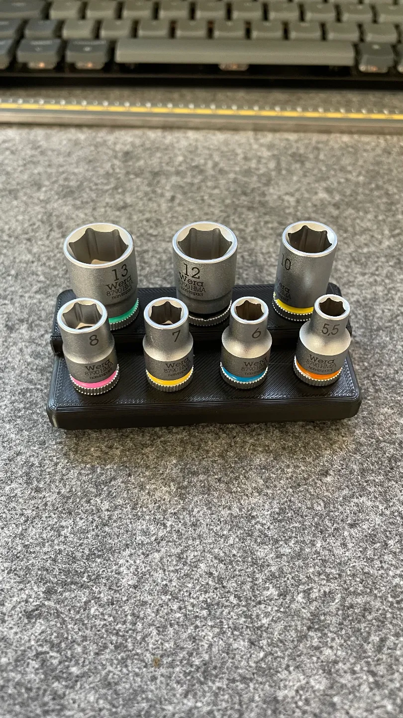 Gridfinity Socket Holder (1/4 inch drive) by Exabyde MakerWorld: Download Free 3D Models