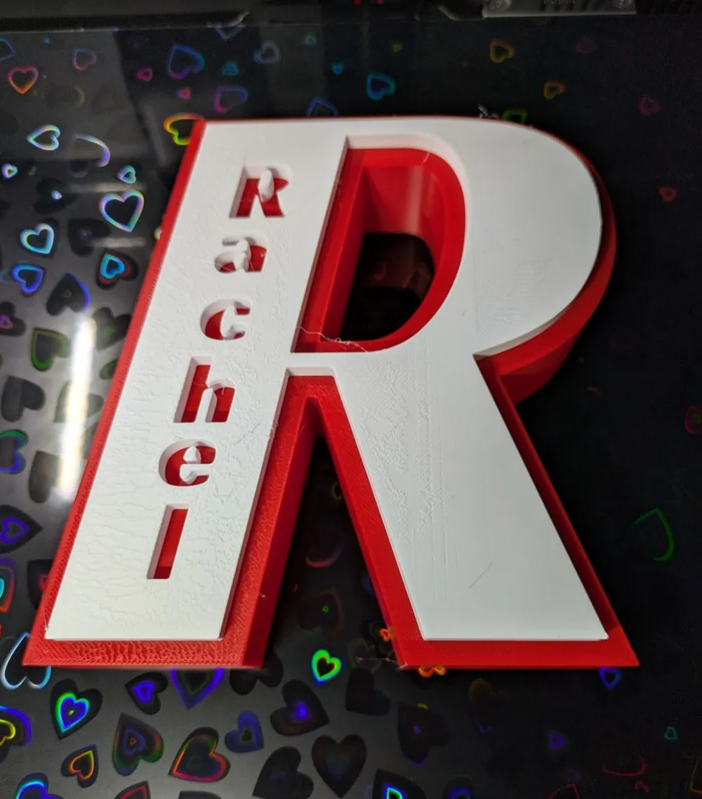 Customizable Initial Letter - Racing Style - Free 3D Print Model ...