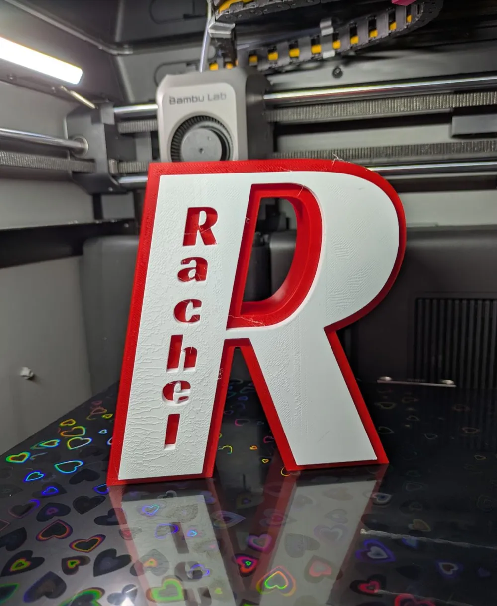 Customizable Initial Letter - Racing Style - Free 3D Print Model ...