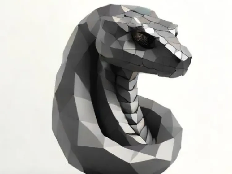 Snake Sculpture - modern art low poly by SwotariCZ - MakerWorld