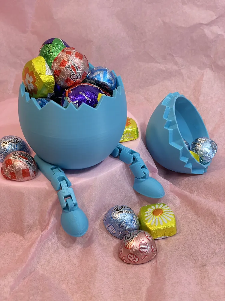 Easter Egg Container with Flexi Legs - Free 3D Print Model - MakerWorld
