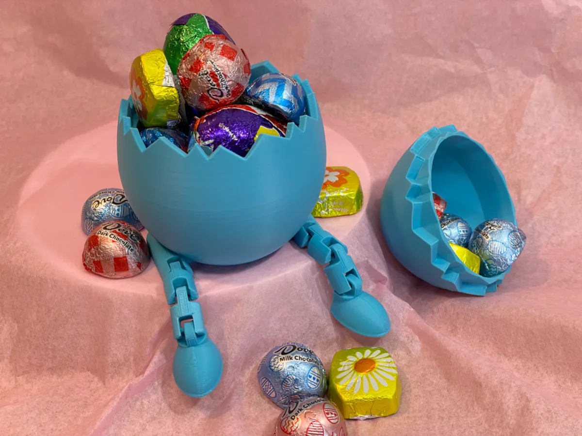 Easter Egg Container with Flexi Legs - Free 3D Print Model - MakerWorld