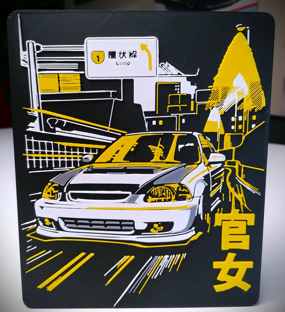 Honda Civic Wall Art by rookieprinter MakerWorld: Download Free 3D Models