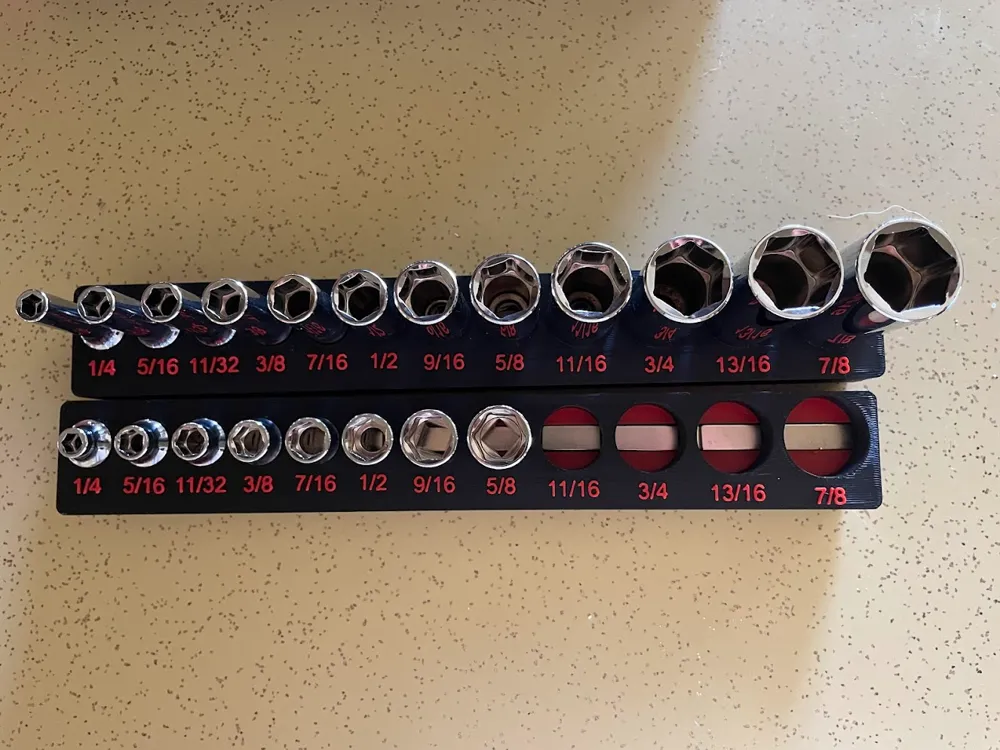 Icon 3/8" Imperial Socket Gridfinity (Short &Deep) by DRH108 - MakerWorld