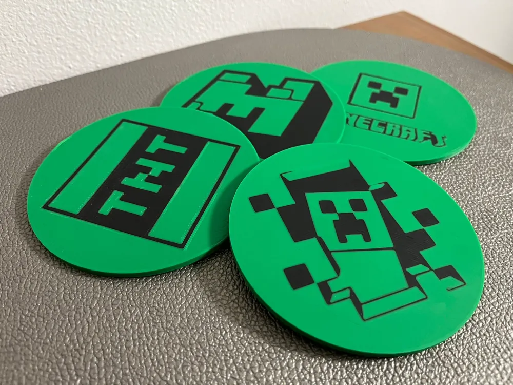 Minecraft Coasters Design and Elegant Box by BaRT3D - MakerWorld