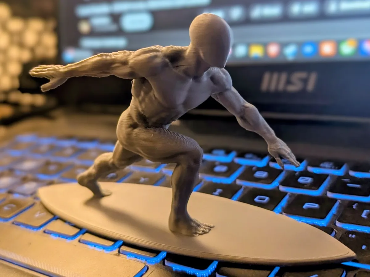 Chrome Surfer - Futuristic Decorative Figure - Free 3D Print Model ...