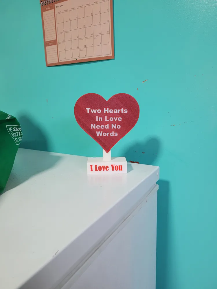 Heart Stand up sign - Free 3D Print Model - MakerWorld