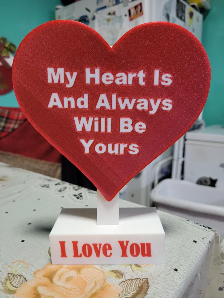 Heart Stand up sign - Free 3D Print Model - MakerWorld