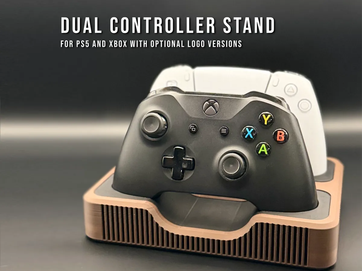 Dual Controller stand for XBOX and PS5 - Free 3D Print Model - MakerWorld