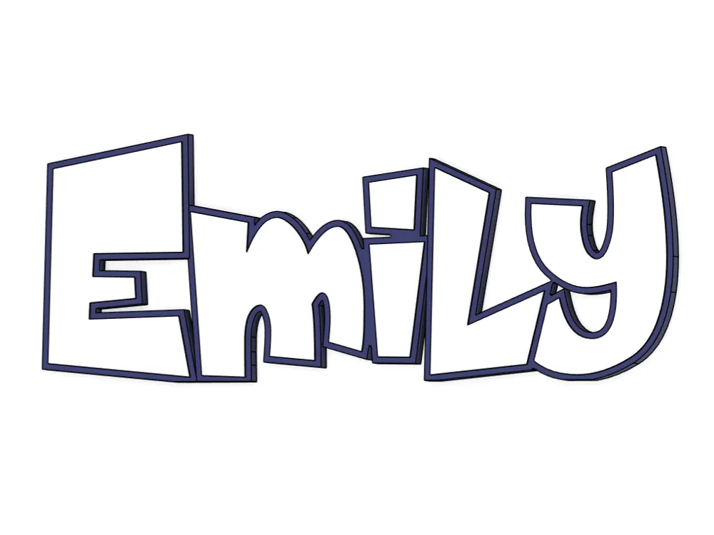 Insegna nome Led-Custom Lightbox - Emy & Emily - Free 3D Print Model ...