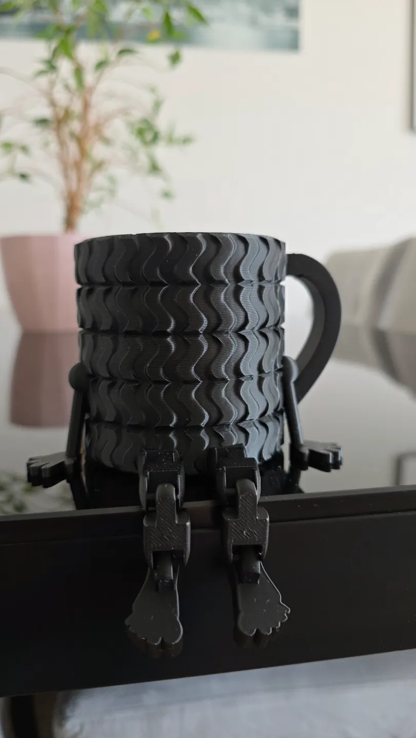Tire Mug, cup with articulated legs and regular by mixersnk - MakerWorld