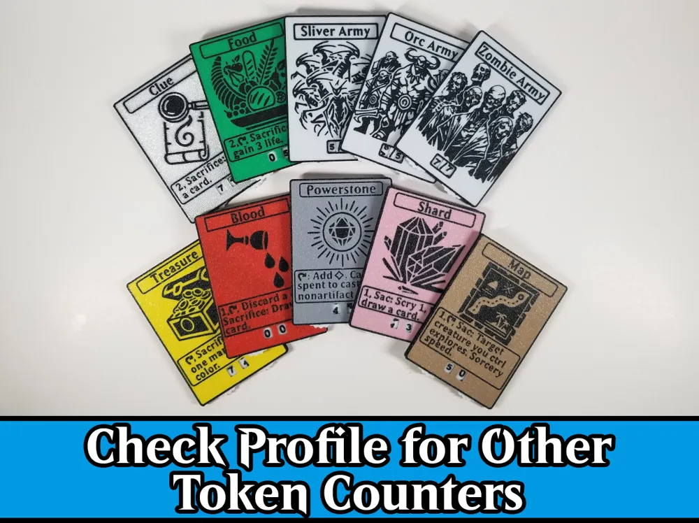 MTG Triple Token Counter Treasure Clue Food 00-99 - Free 3D Print Model - MakerWorld