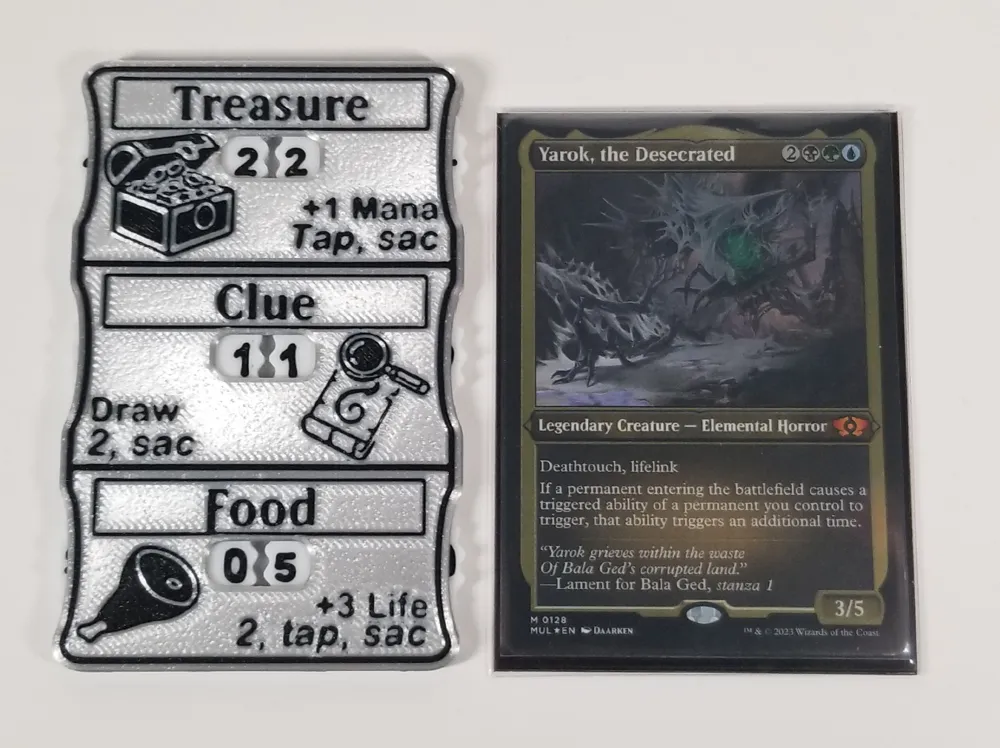 MTG Triple Token Counter Treasure Clue Food 00-99 by TheMakerSphere ...