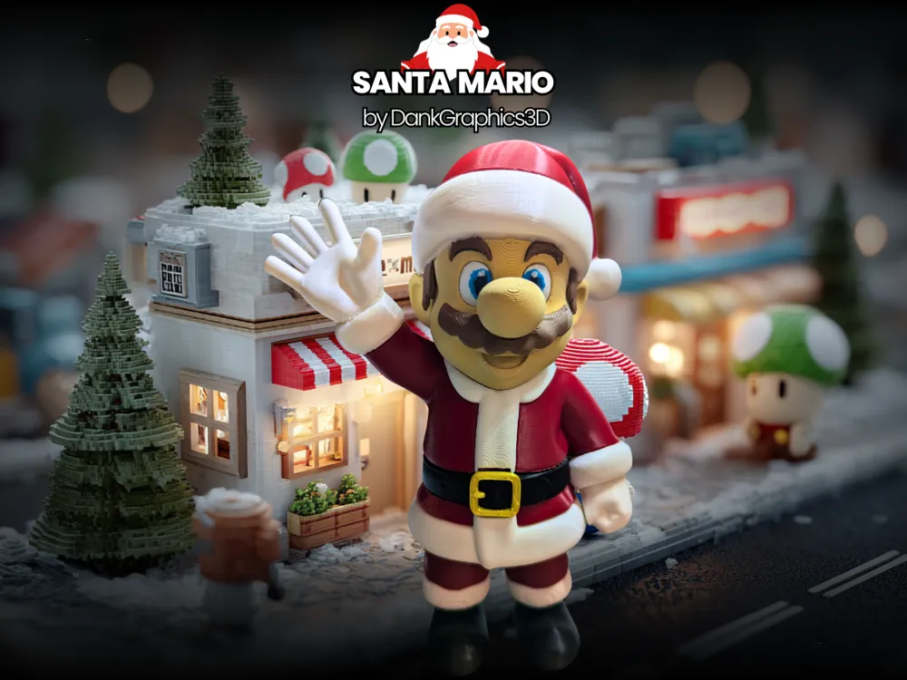 Santa Mario - Holiday Edition (Split version) - Free 3D Print Model ...